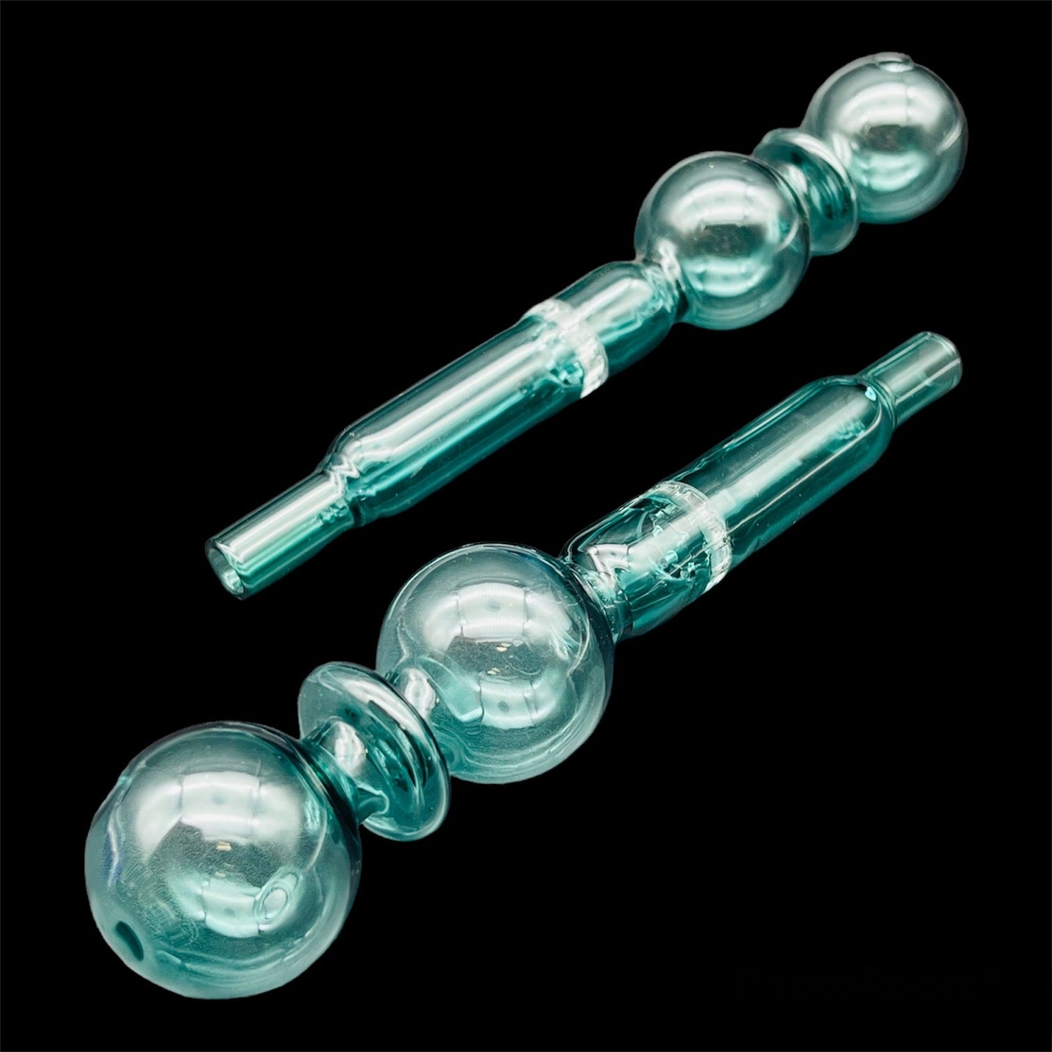 2 Pieces Pack - Oil Burner Glass Pipe Double Bowl with Honeycomb Perc ...