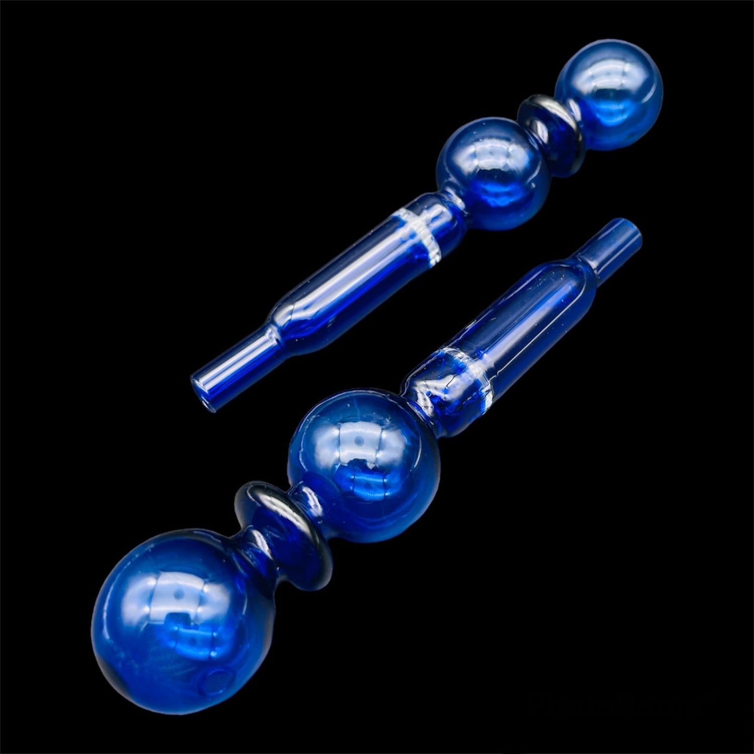 2 Pieces Pack - Oil Burner Glass Pipe Double Bowl with Honeycomb Perc ...